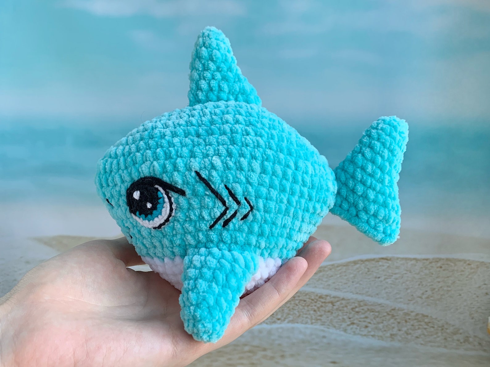 Blue shark plush toy for Nautical nursery decor Stuffed | Etsy