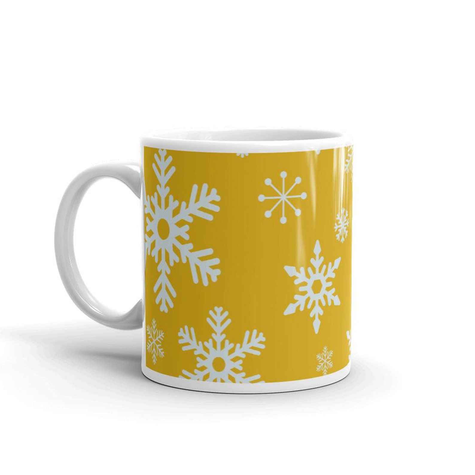 Snow Flakes Mug, Cute Mug, Coffee Mug, Fun Mug, Snow Flakes Design ...