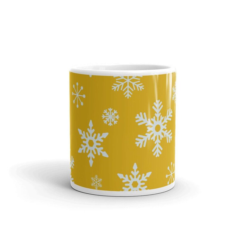 Snow Flakes Mug, Cute Mug, Coffee Mug, Fun Mug, Snow Flakes Design ...