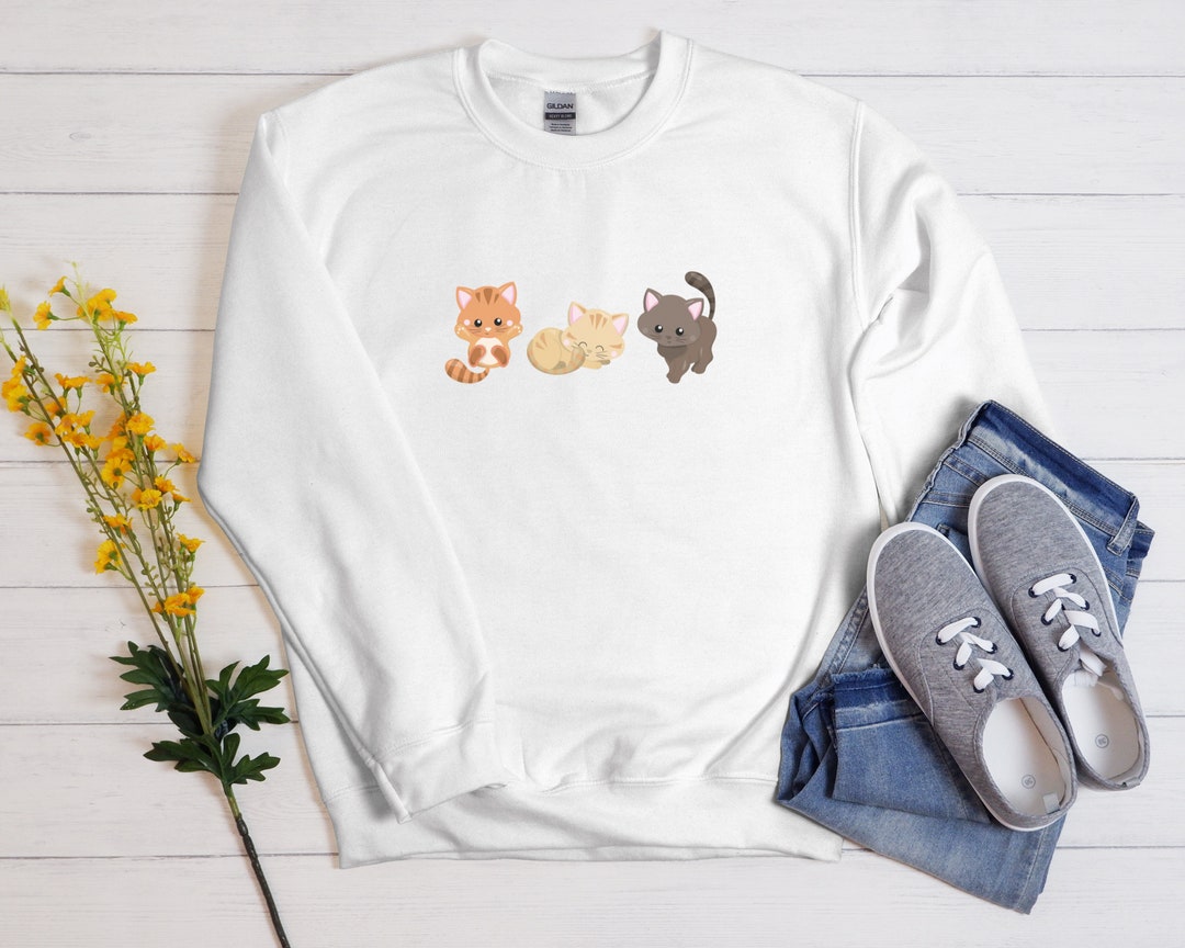 Cute Cat Sweatshirt, Cats Sweater, Cat Lover Sweater, Kitty Sweatshirt ...