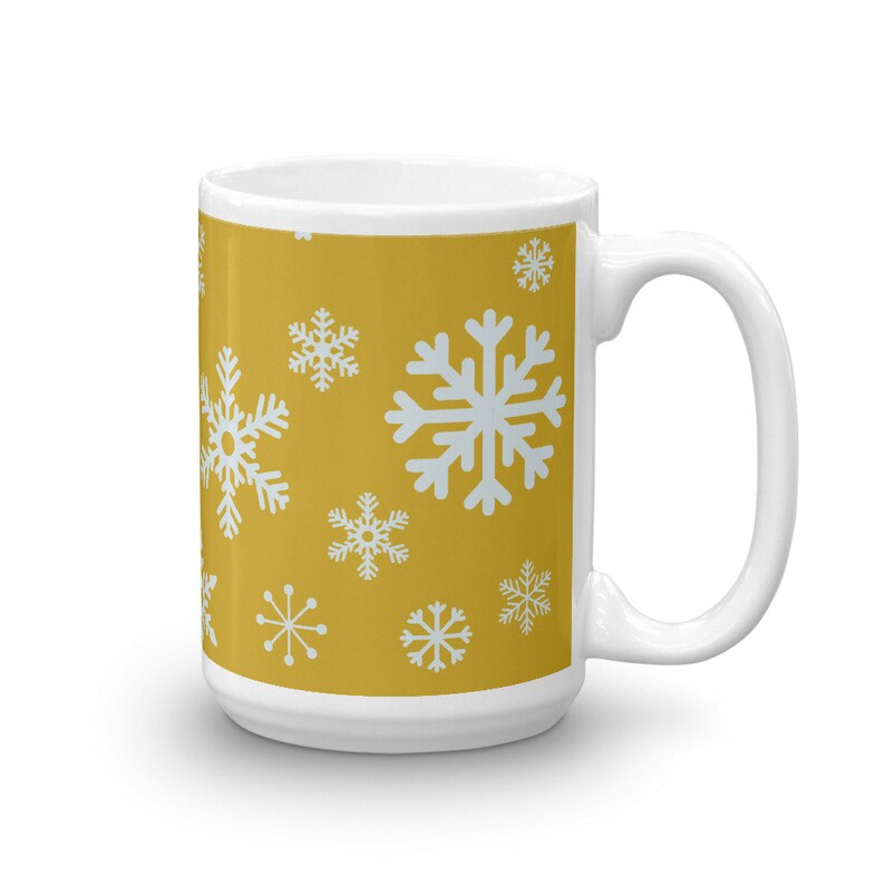 Snow Flakes Mug, Cute Mug, Coffee Mug, Fun Mug, Snow Flakes Design ...