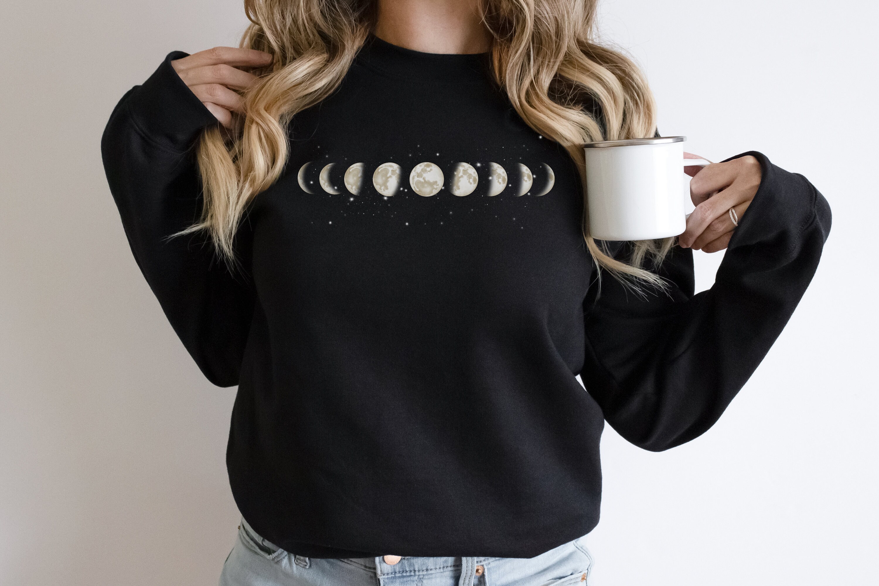 Moon Phase Sweater, Moon Sweater, Phases of the Moon, Celestial ...