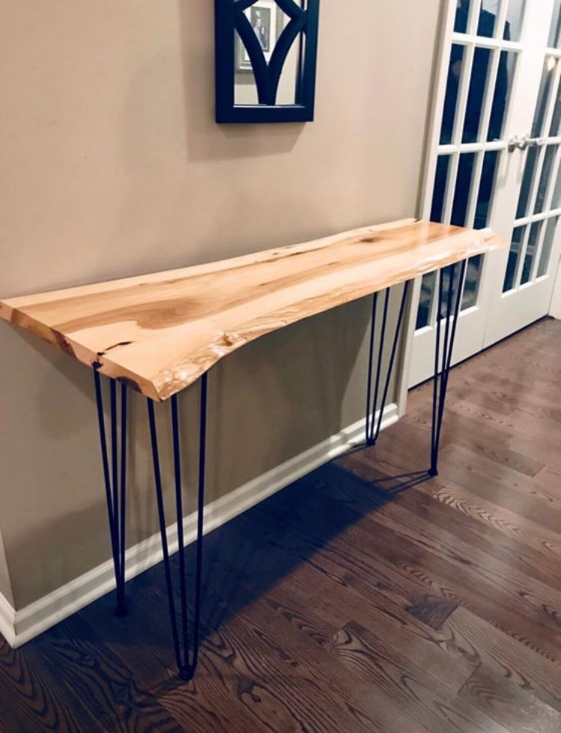 CUSTOM - (MADE to ORDER) 29" Height Live Edge Hickory Sofa / Console ...