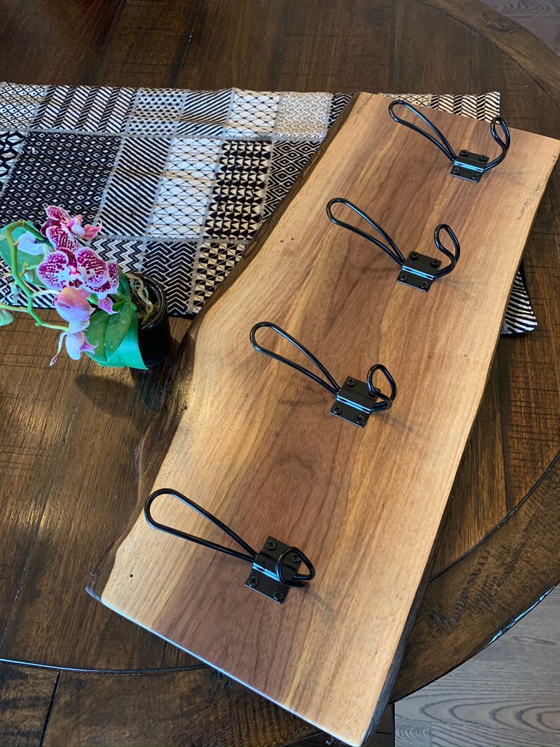 CUSTOM MADE to ORDER Natural Live Edge Walnut Coat Rack - Etsy