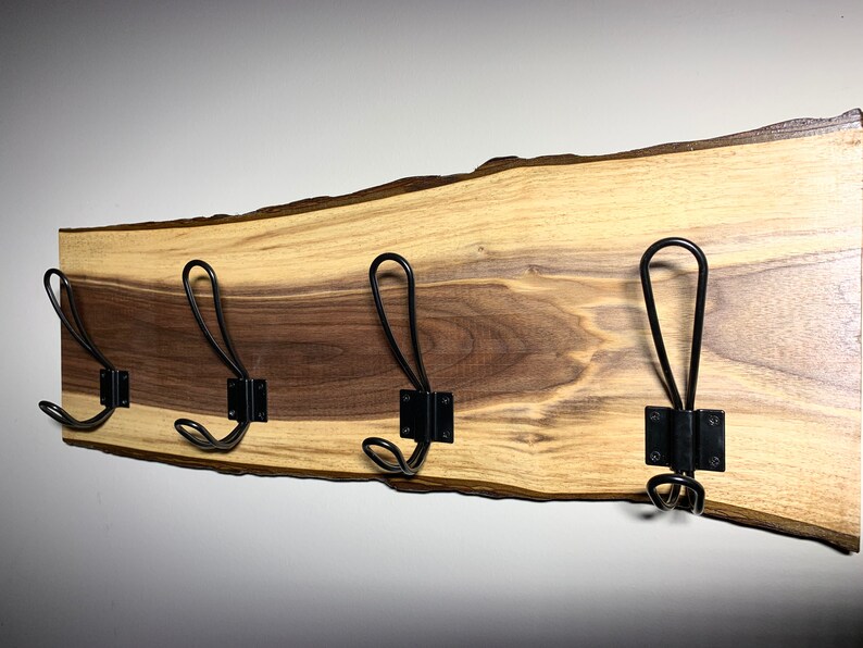 CUSTOM MADE to ORDER Natural Live Edge Walnut Coat Rack - Etsy