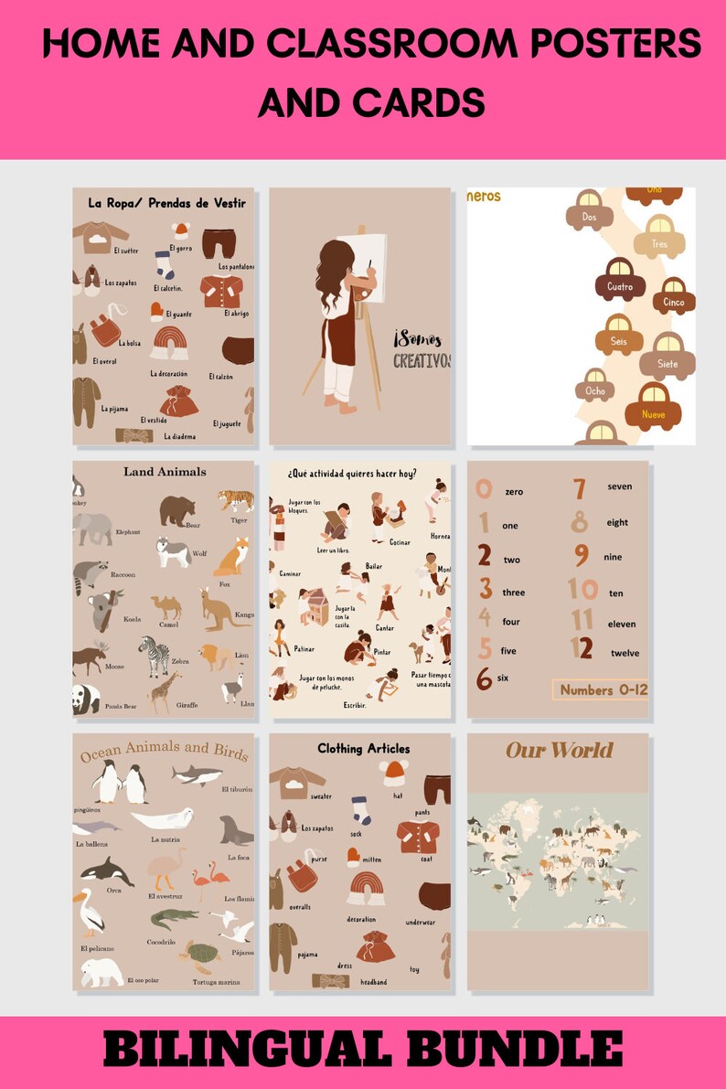 Bilingual Classroom Posters - Etsy