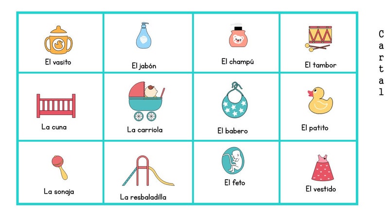 Baby Shower Bingo in Spanish - Etsy