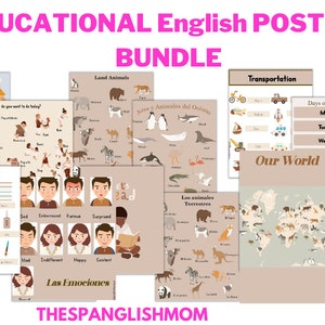 English Boho Educational Posters - Etsy