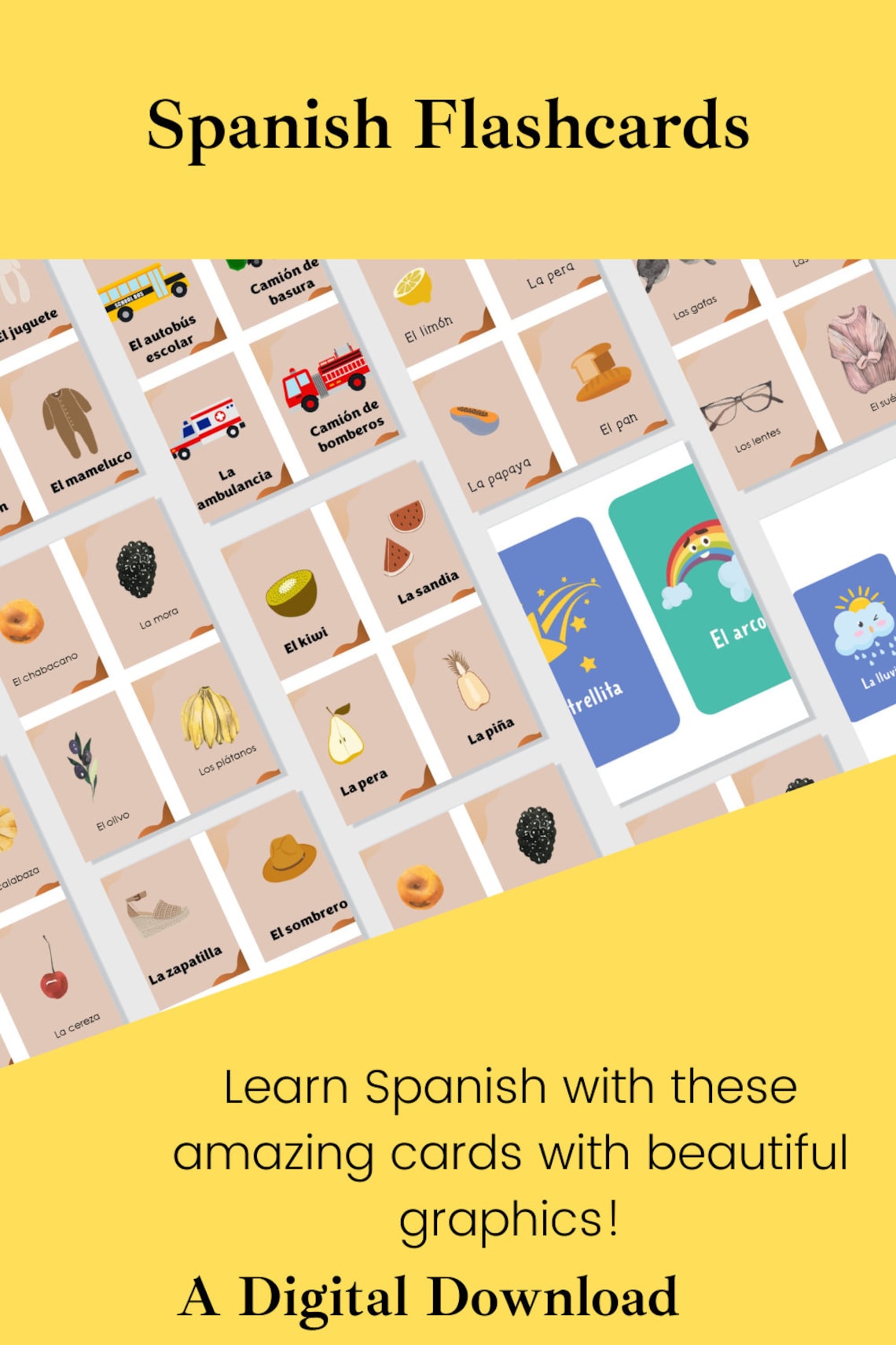 Spanish Flashcards - Etsy