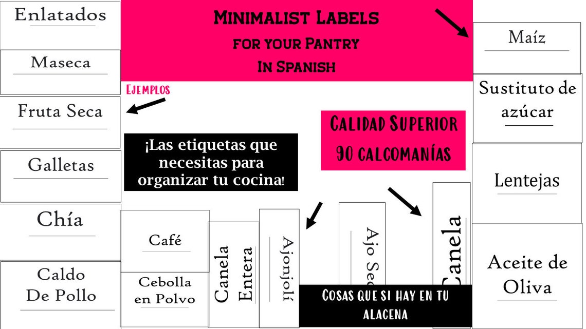 Pantry Labels in Spanish - Etsy