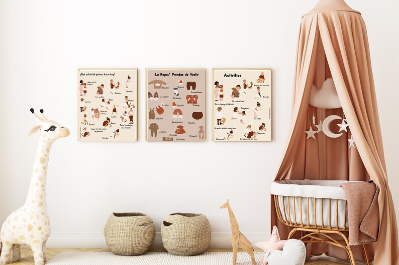 English Boho Educational Posters - Etsy