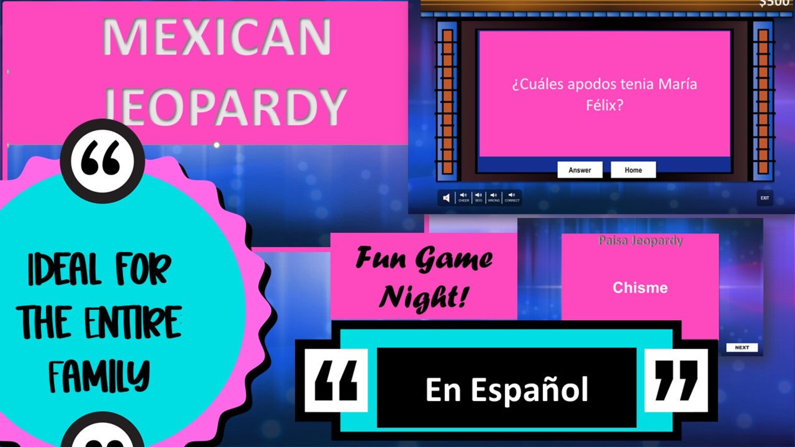 Mexican Jeopardy in Spanish - Etsy