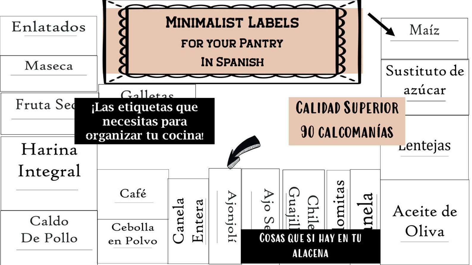 Pantry Labels in Spanish - Etsy