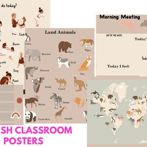 English Boho Educational Posters - Etsy