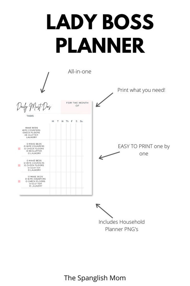 Lady Boss Household Daily Digital Planner - Etsy