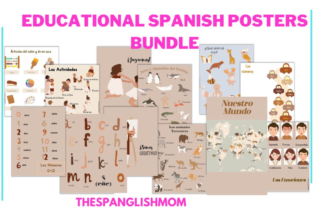 Spanish Boho Educational Posters - Etsy