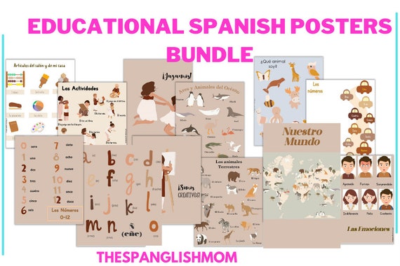 Spanish Boho Educational Posters - Etsy