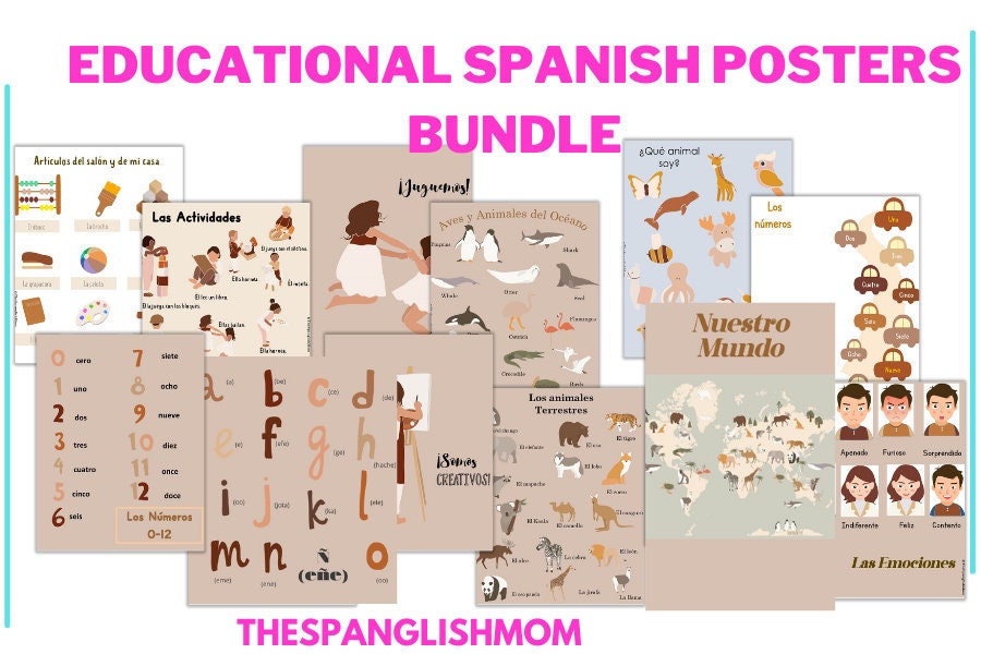 Spanish Boho Educational Posters - Etsy