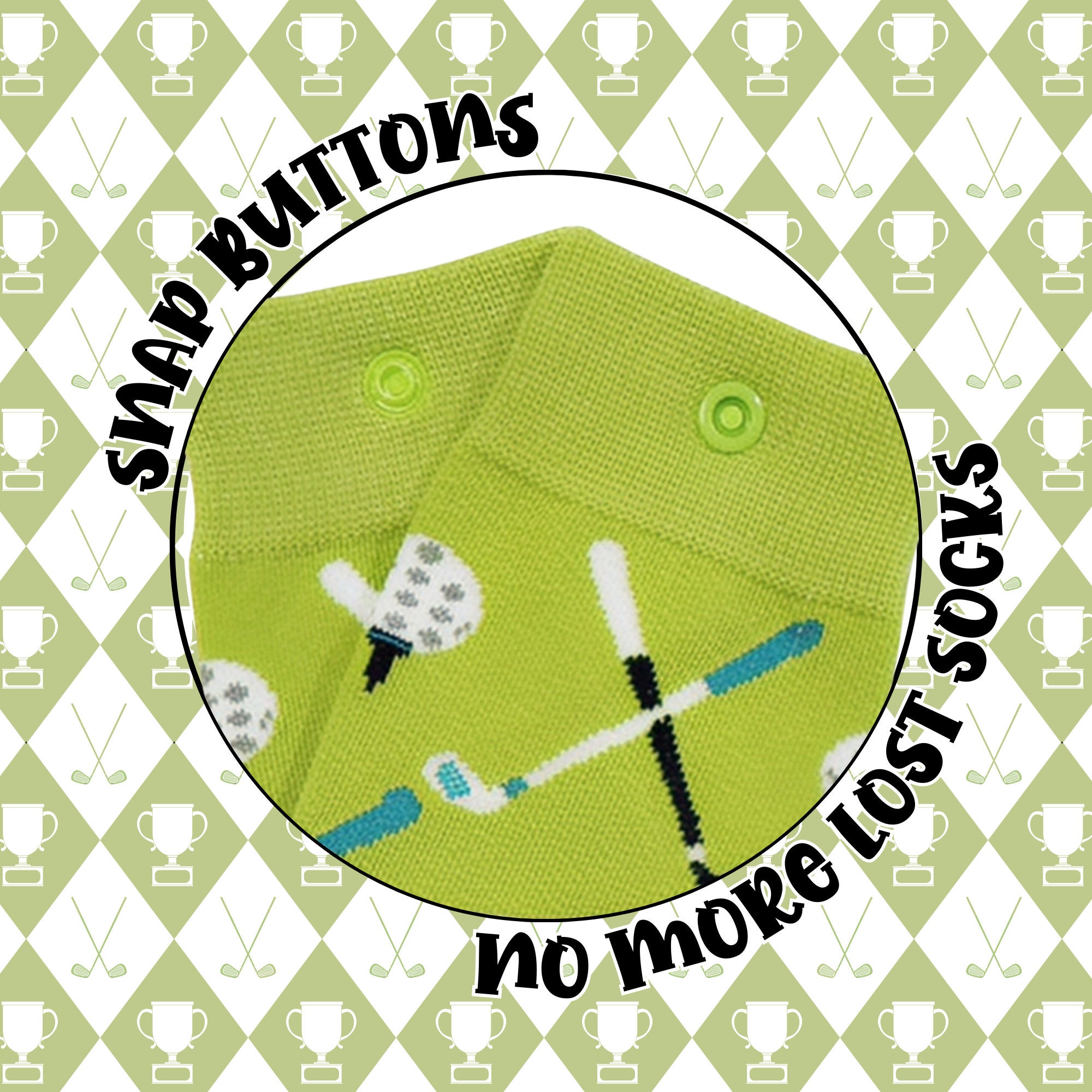 Golf Socks. Vibrant Green Golf-themed Socks. Sport Design Novelty Crew ...
