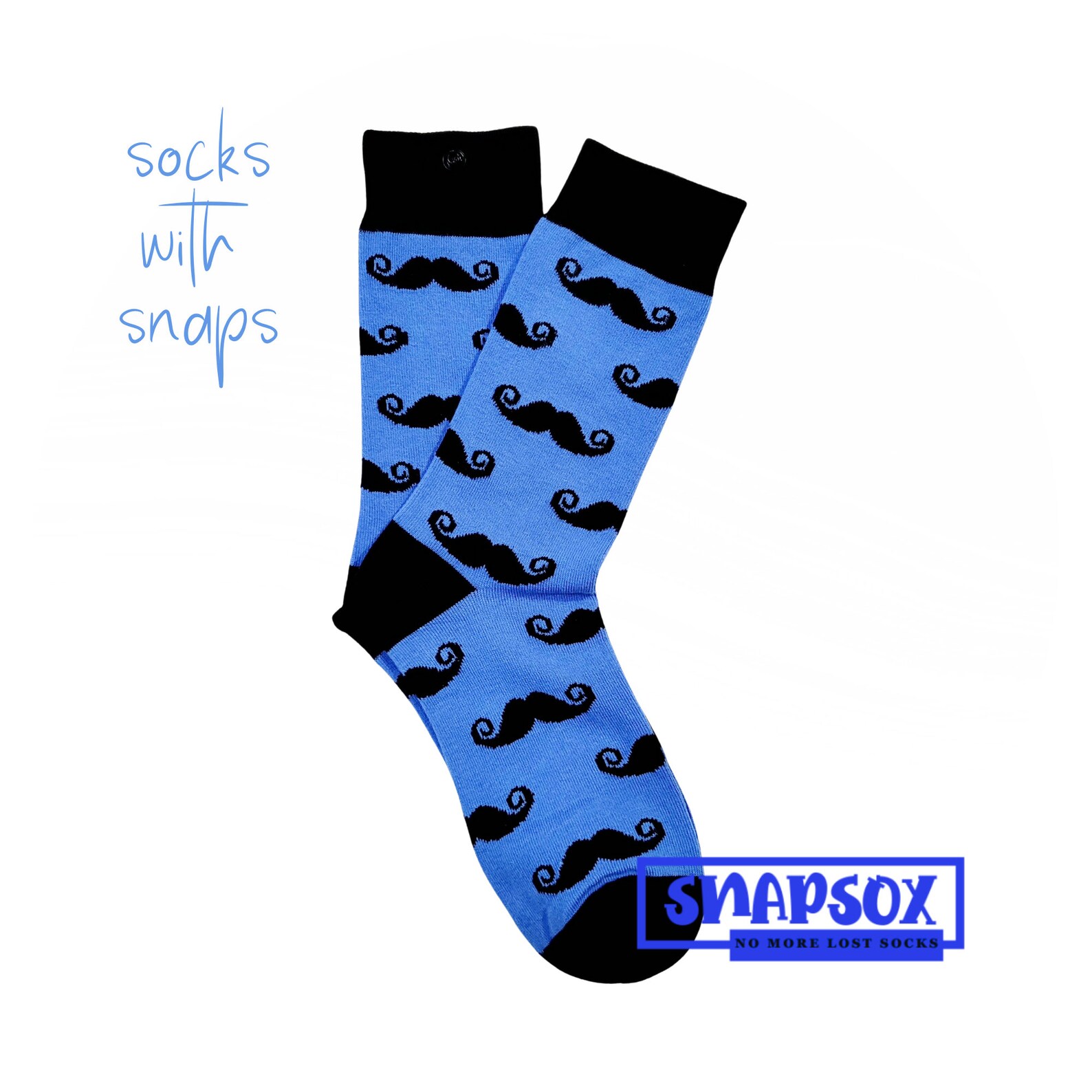 Snapsox: NO MORE Lost Socks! Mustache Cotton Socks. Groomsmen Dress ...