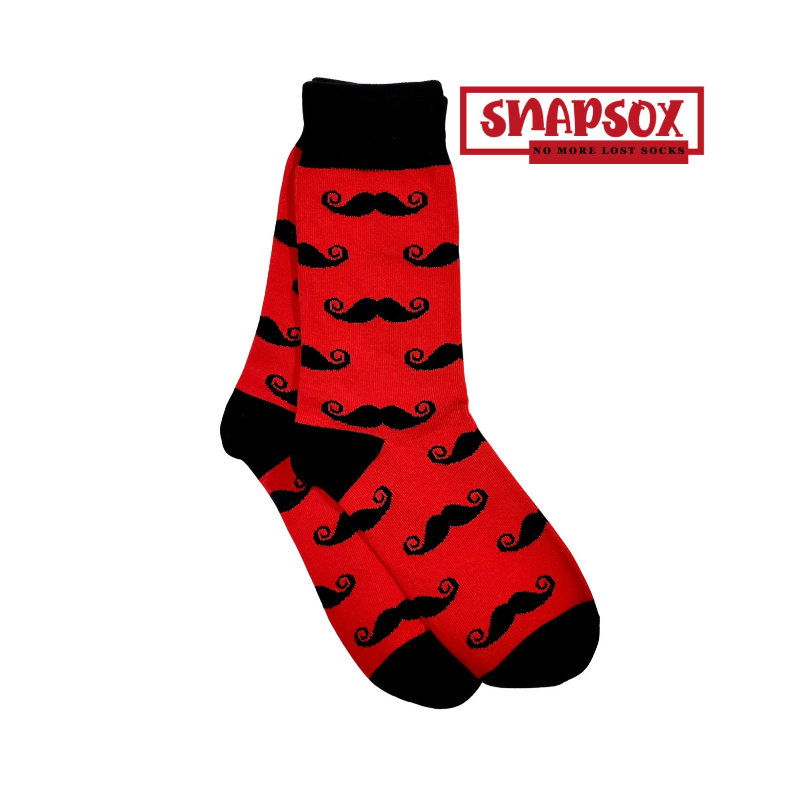 Snapsox: NO MORE Lost Socks! Mustache Cotton Socks. Groomsmen Dress ...