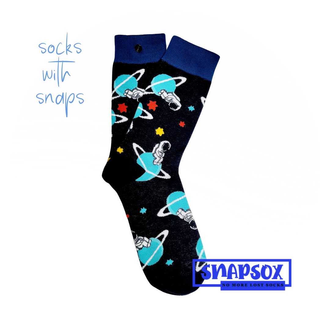 Snapsox: NO MORE Lost Socks. Astronaut Space Socks. Galaxy Socks. Outer ...