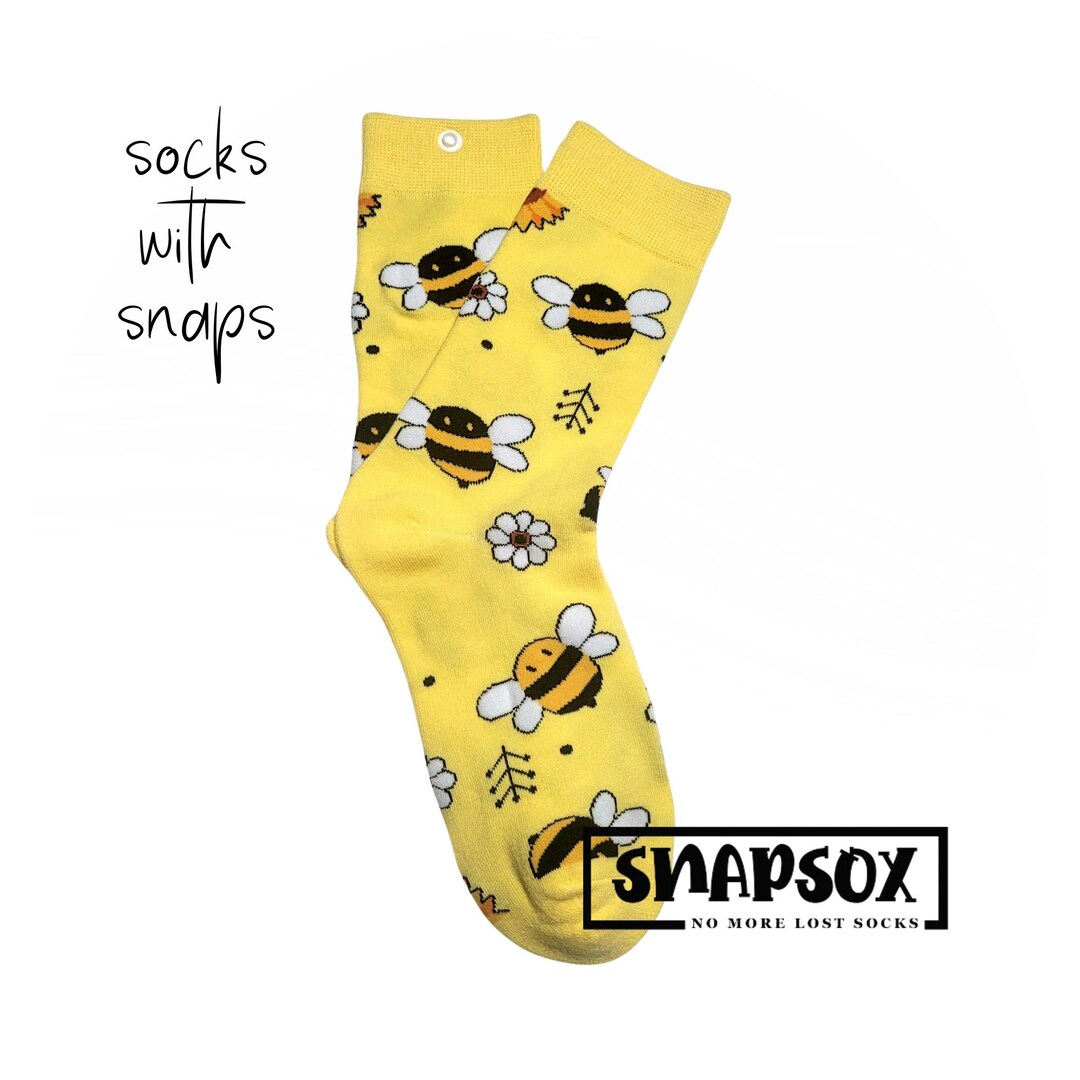 Yellow Bee Pattern Socks. Happy Socks. Fun Socks. Crazy Socks. Funky ...