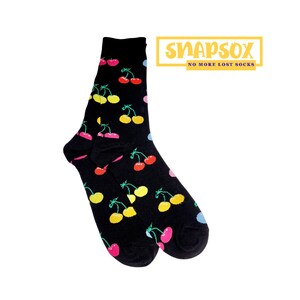 Cherry Patterned Socks. Cute Fruit Print Socks. Unisex Cherry-themed ...