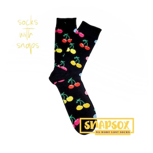 Cherry Patterned Socks. Cute Fruit Print Socks. Unisex Cherry-themed ...