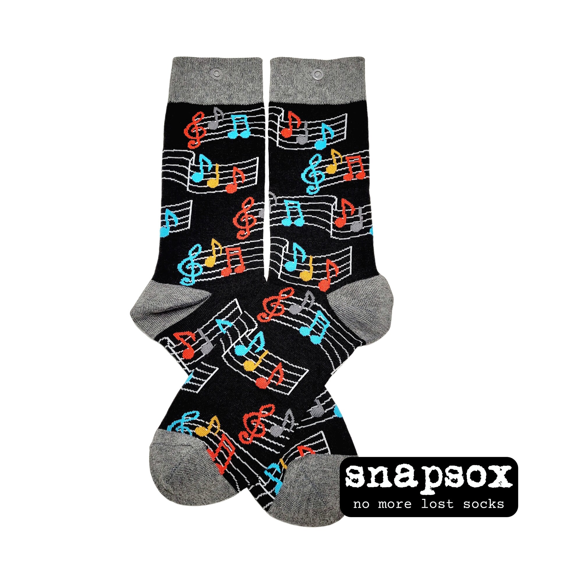 Snapsox: NO MORE Lost Socks Music Notes Socks. Gifts for Him/her. Gifts ...