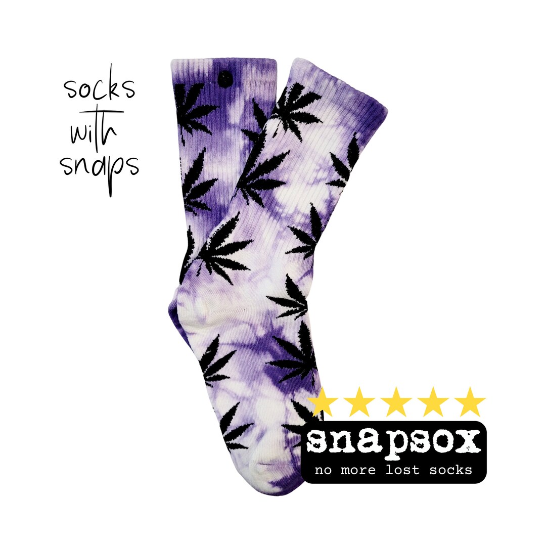 Snapsox: NO MORE Lost Socks. Tie Dye Pot Leaf Socks. Marijuana Cannabis ...