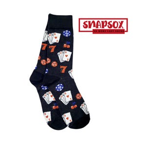 Casino Themed Socks With Snaps - Poker Game Chips - Lucky Seven Novelty ...