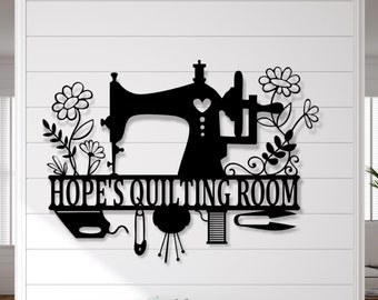 Sewing Room Sign, Personalized Sign, Sewing Sign. Metal Sewing Sign ...