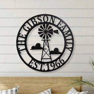 Personalized Windmill Wall Decor Personalized Windmill Sign Custom ...