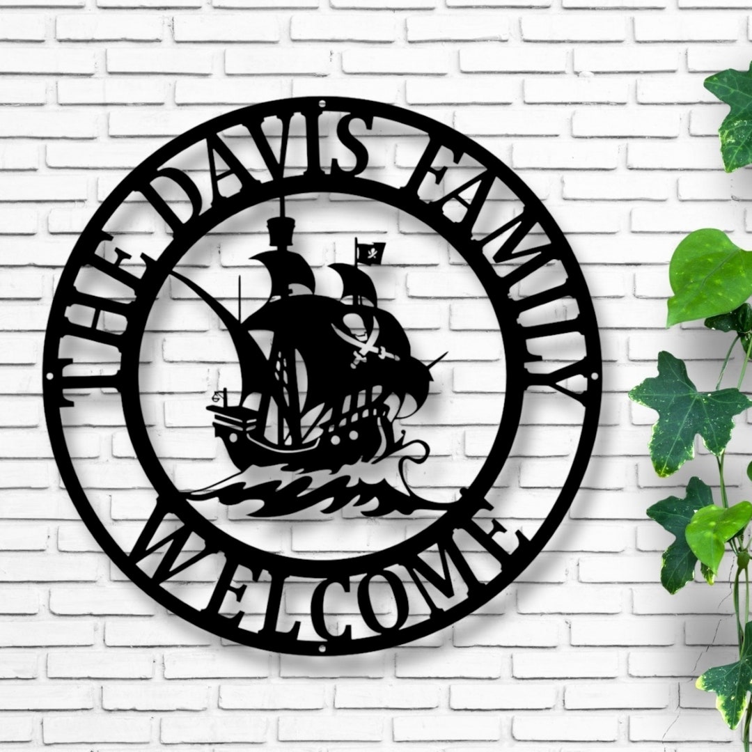 Pirate Ship Custom Wall Decoration, Metal Powder Coated Pirate Ship ...