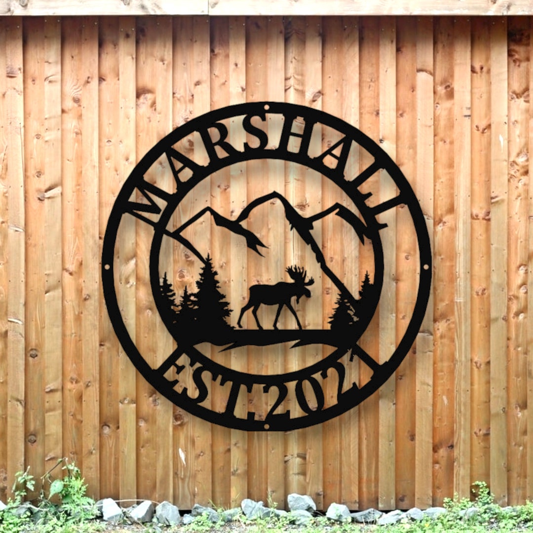 Metal Moose Sign, Personalize Moose Metal Sign, Last Name Moose Sign ...