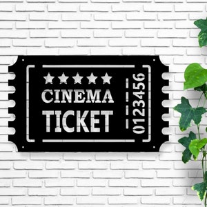 Metal Cinema Ticket, Movie Ticket, Metal Movie Room Decor, Movie Ticket ...