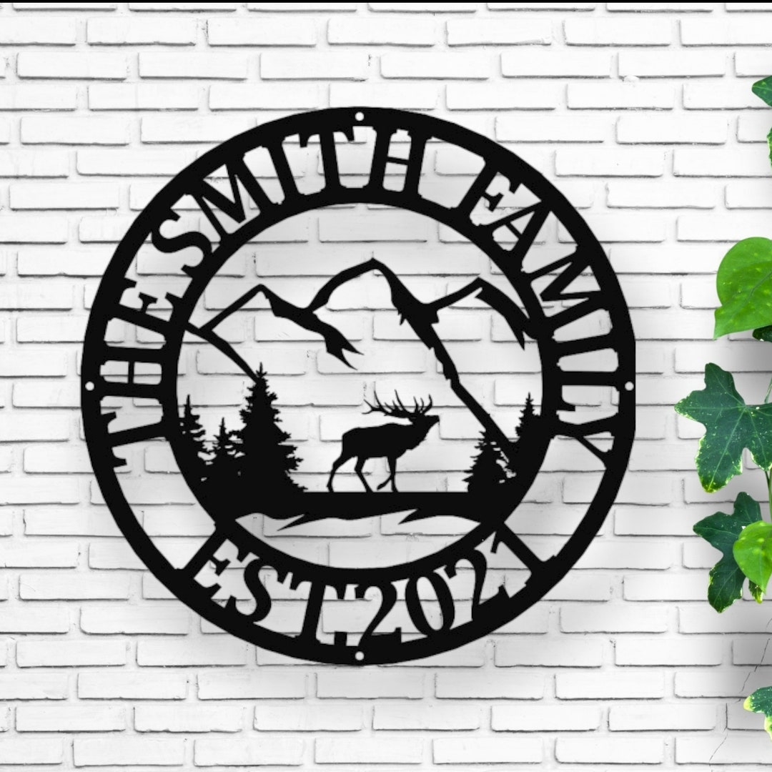 Elk Name Metal Sign, Elk Hunter Christmas Gift, Last Name Art, Family ...