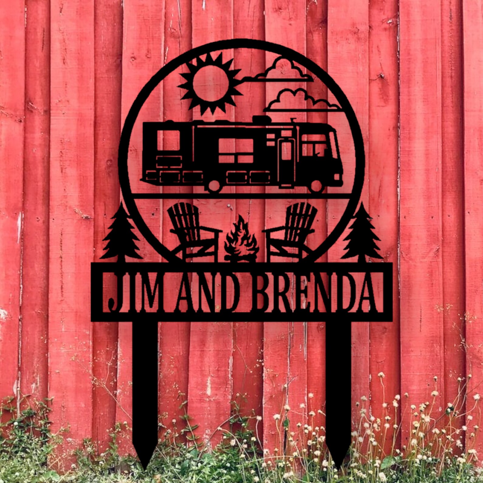 Happy Campers Yard Sign, Camping Sign, Camper Decor, RV Decor, Family ...