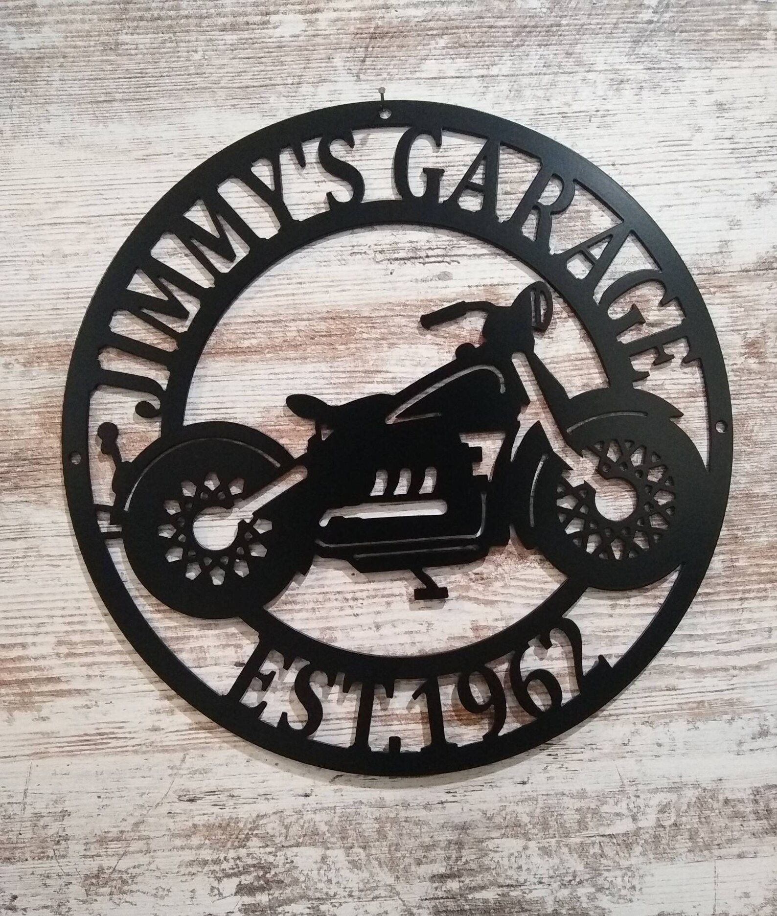 Motorcycle Metal Sign / Metal Garage Sign / Personalized Metal Art ...