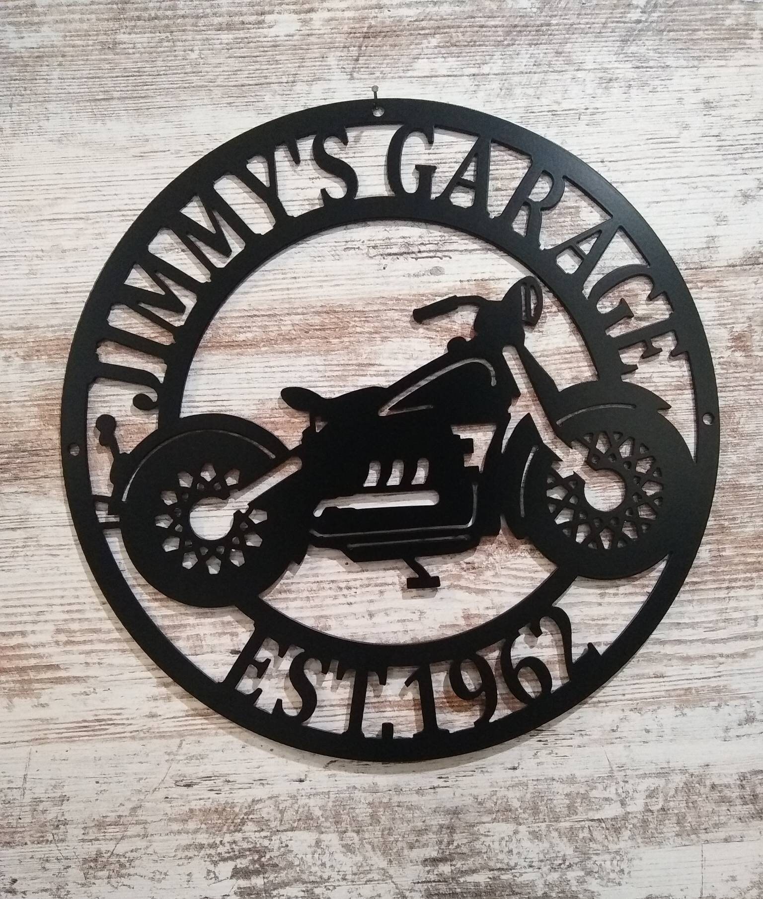 Motorcycle Metal Sign / Metal Garage Sign / Personalized Metal - Etsy