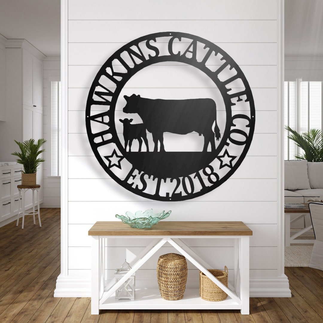 Cow Calf Metal Sign, Custom Cow/calf, Farmer Sign, Personalized ...