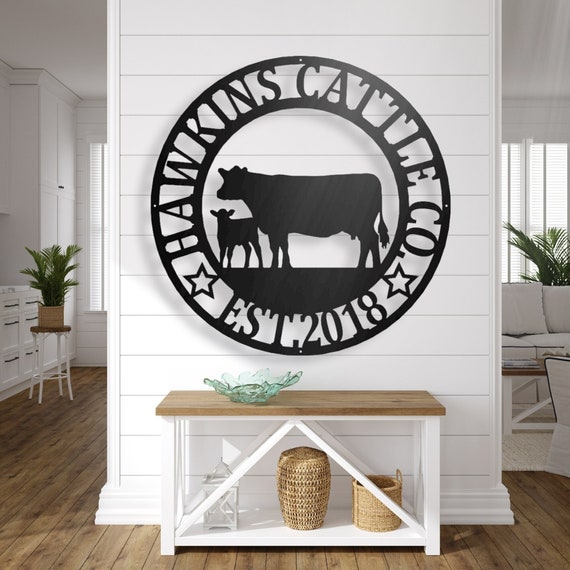 Cow Calf Metal Sign Custom Cow/calf Farmer Sign | Etsy