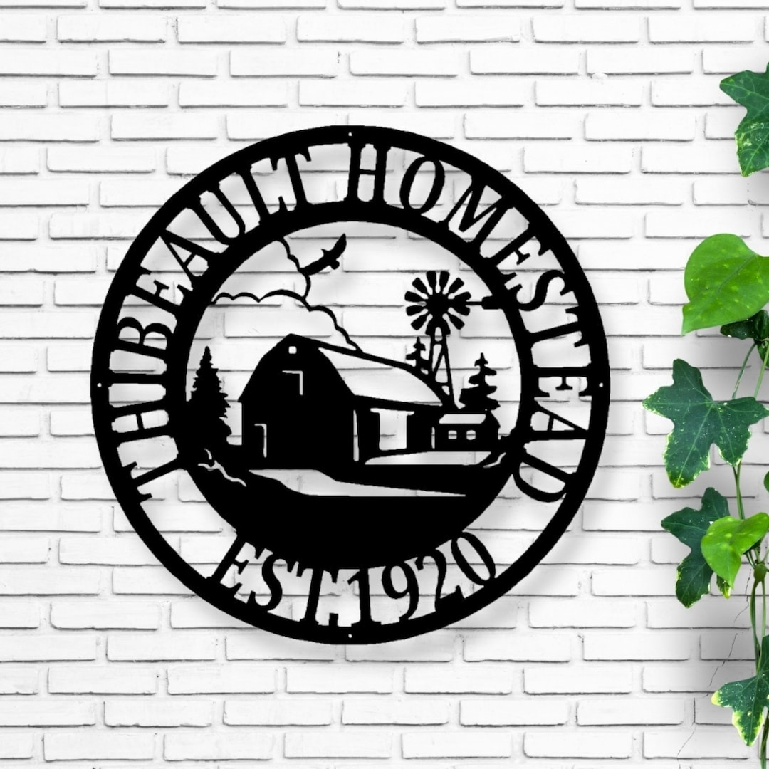 Metal Farm House Sign, Steel Barn Sign, Outdoor Monogram, Farm Sign ...