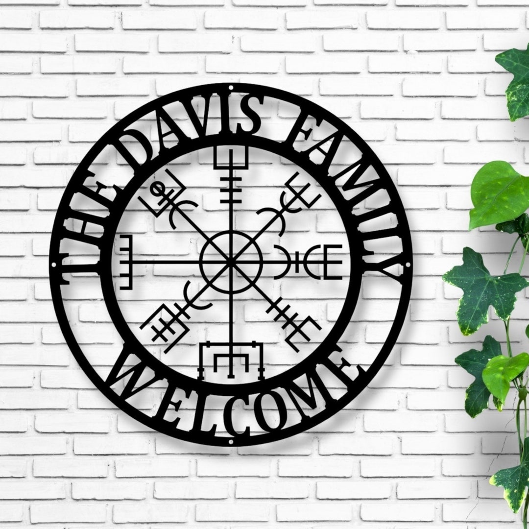 VEGVISIR RUNE Viking Compass Norse Wayfinder Nordic Compass Wall ...