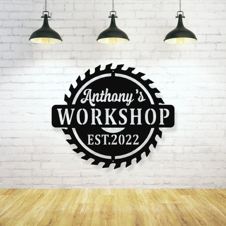 Metal Garage Sign Personalized Metal Shop Sign Tool Shed | Etsy