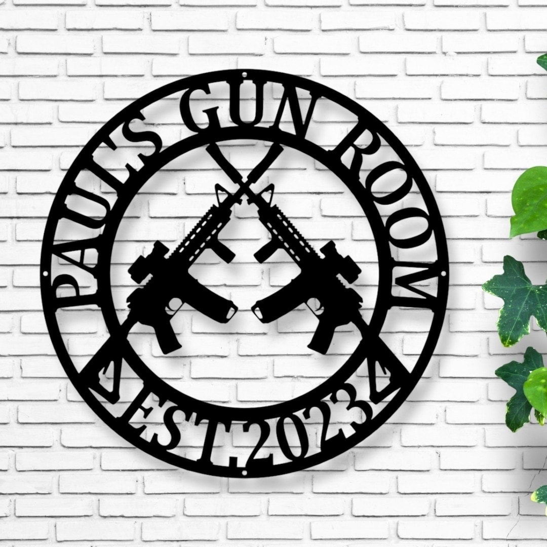 Personalized Gun Metal Sign - Gun Metal Sign - Gun Owner Gift - Armory ...