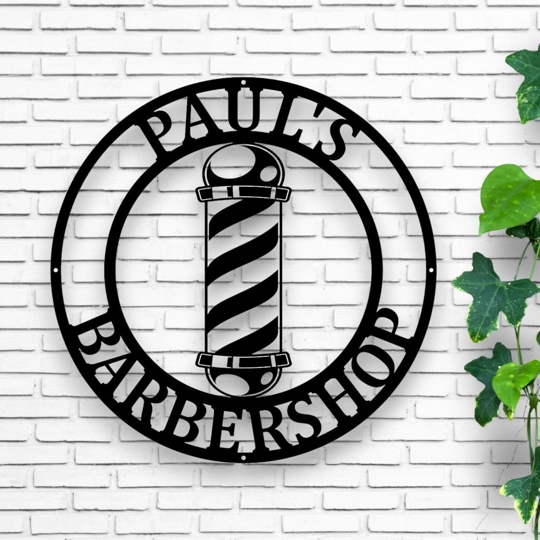 Barber Shop Sign, Personalized Barber Sign, Custom Hairstylist Sign, Metal Hairdresser Décor ...