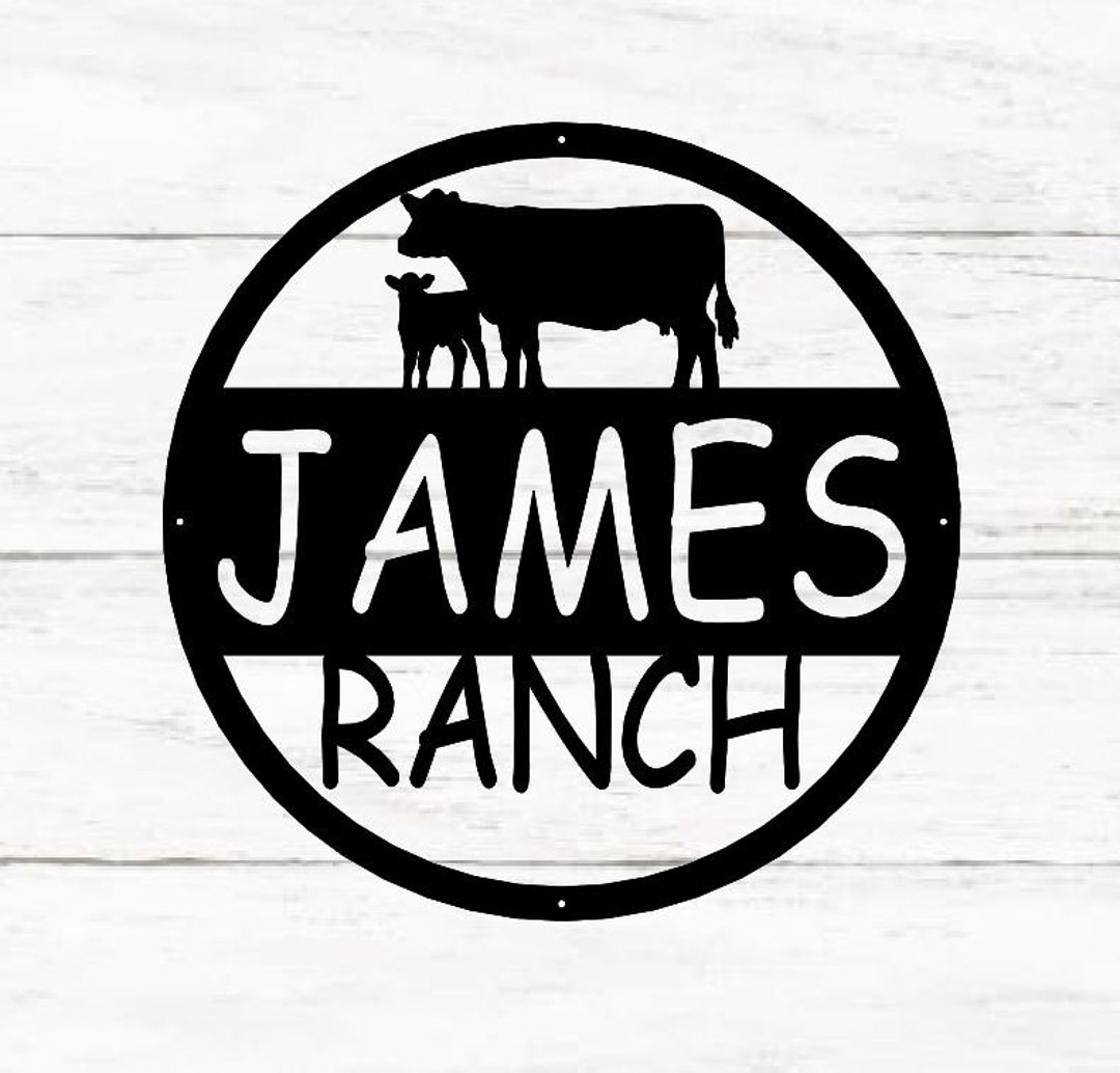 Cow Calf Metal Sign, Custom Cow/calf, Farmer Sign, Personalized ...