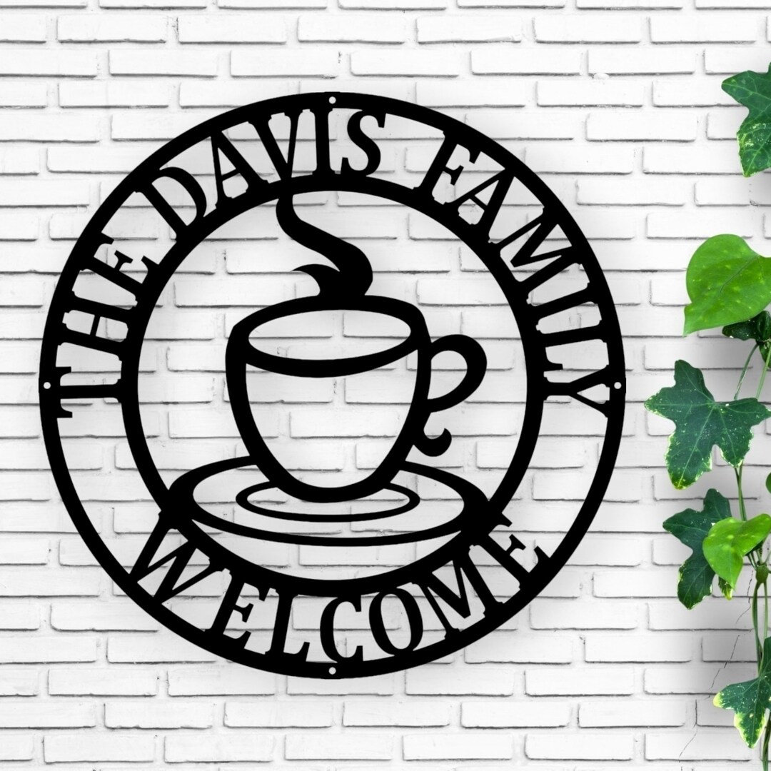 Personalized Coffee Bar Metal Sign | Custom Wall Decor for Coffee ...
